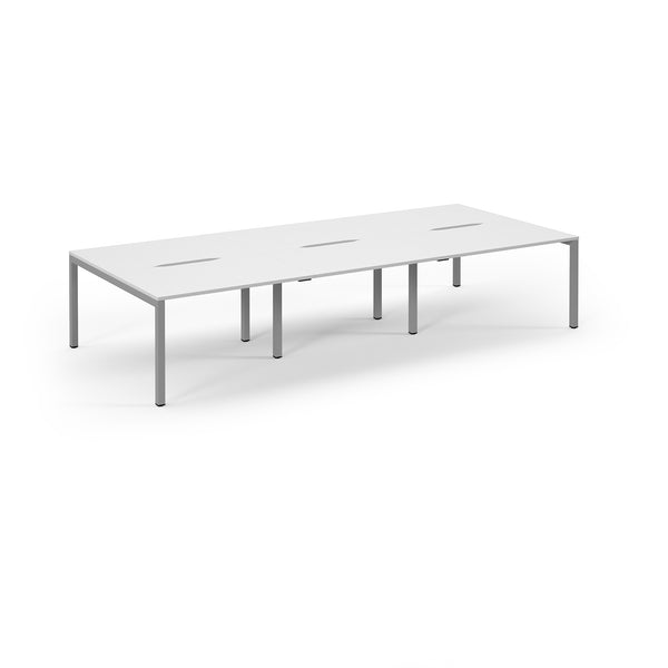 Connex 2 Triple Back to Back Bench Desks - White – A1 Office Furniture
